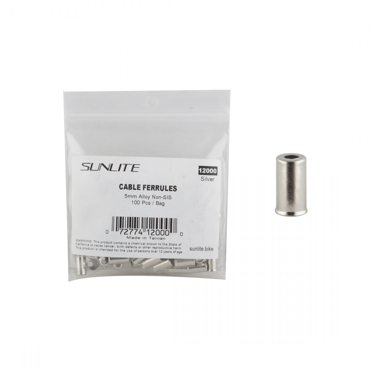 SUNLITE Housing Ferrules CABLE FERRULE SUNLT 5mm NON-SIS — Send It Bikes