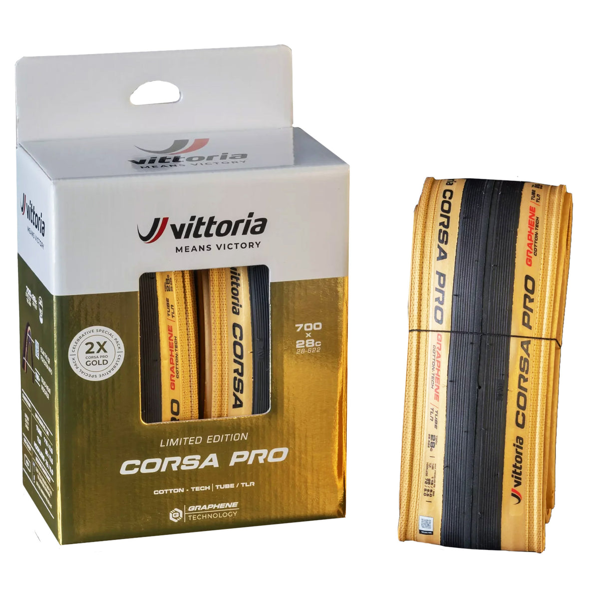 Vittoria Corsa Pro G2.0 Tire Double Pack, Folding, 700x28, Gold — Send ...