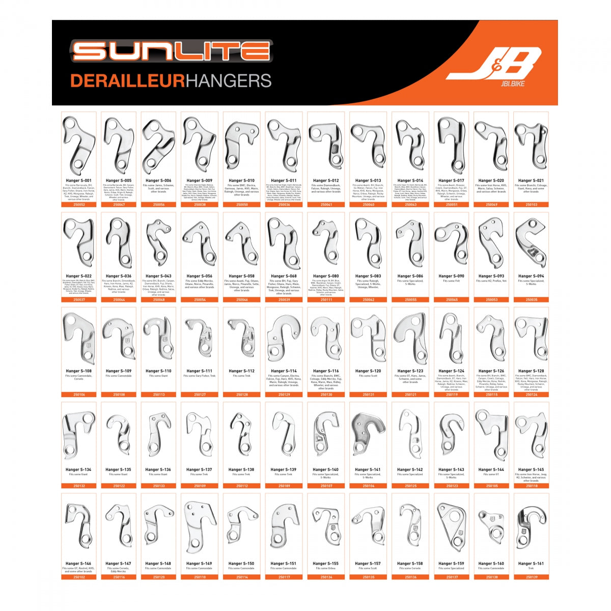 SUNLITE Derailleur Hanger Identification Poster — Send It Bikes