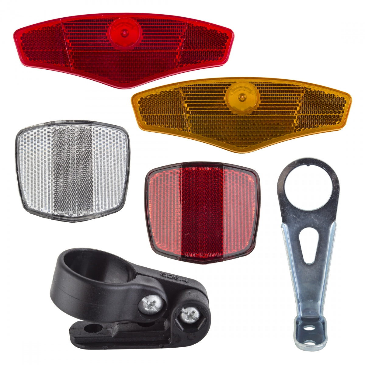 SUNLITE Reflector Set REFLECTOR SUNLT 4-WAY W/BRACKETS — Send It Bikes