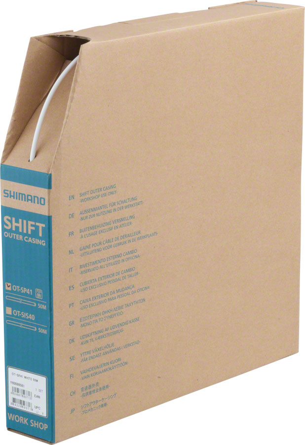 Shimano SP41 Derailleur Housing Box 4mm x 50m White — Send It Bikes