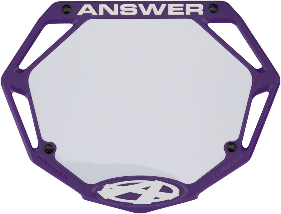 Answer BMX 3D Pro Number Plate - Purple — Send It Bikes